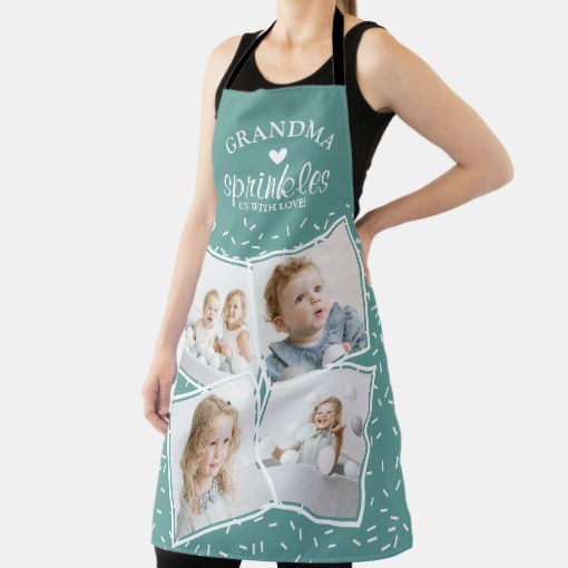 Grandma Sprinkles us with Love Photo Collage Apron | Zazzle