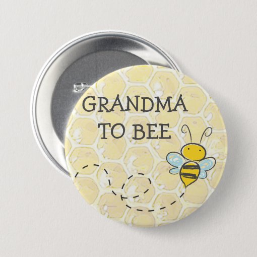 GRANDMA to Be Bumblebee Baby Shower Button | Zazzle