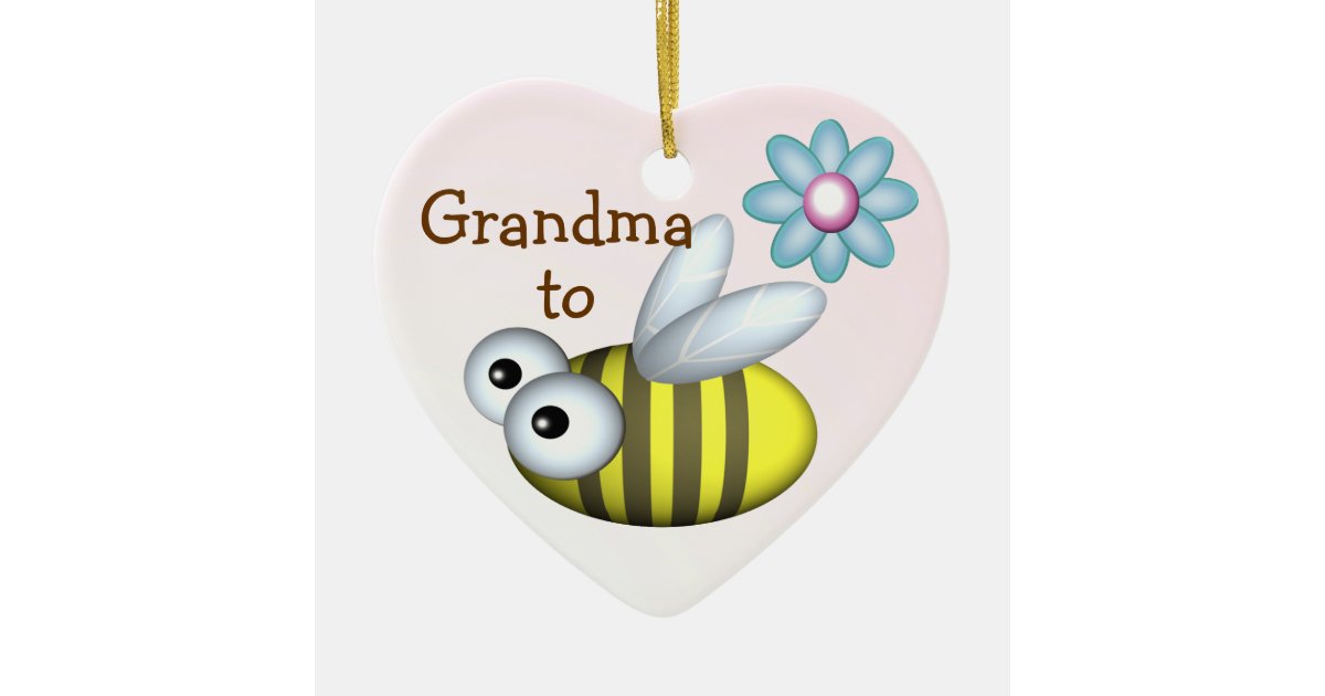 Grandma to Bee/ Expecting announcement Ceramic Ornament | Zazzle