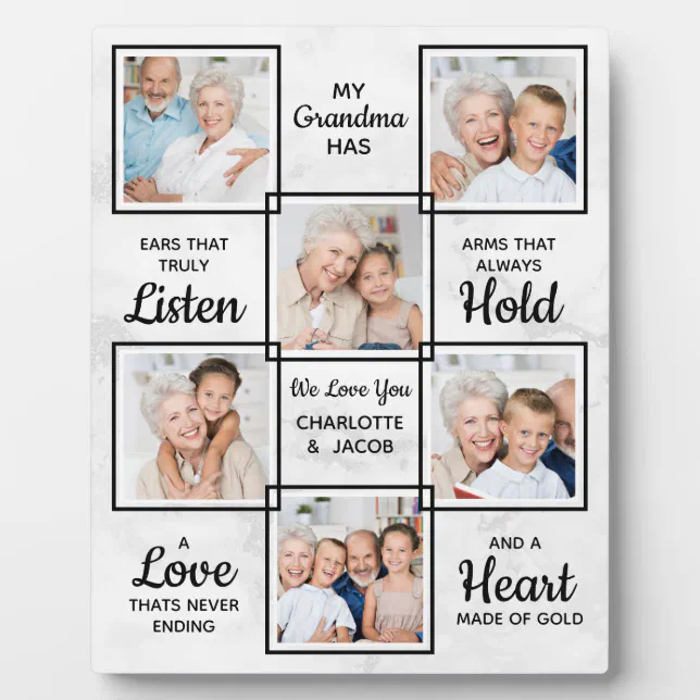 Grandma Unique Photo Collage Plaque | Zazzle
