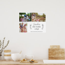 Grandma your photo collage grandparents day gift poster | Zazzle