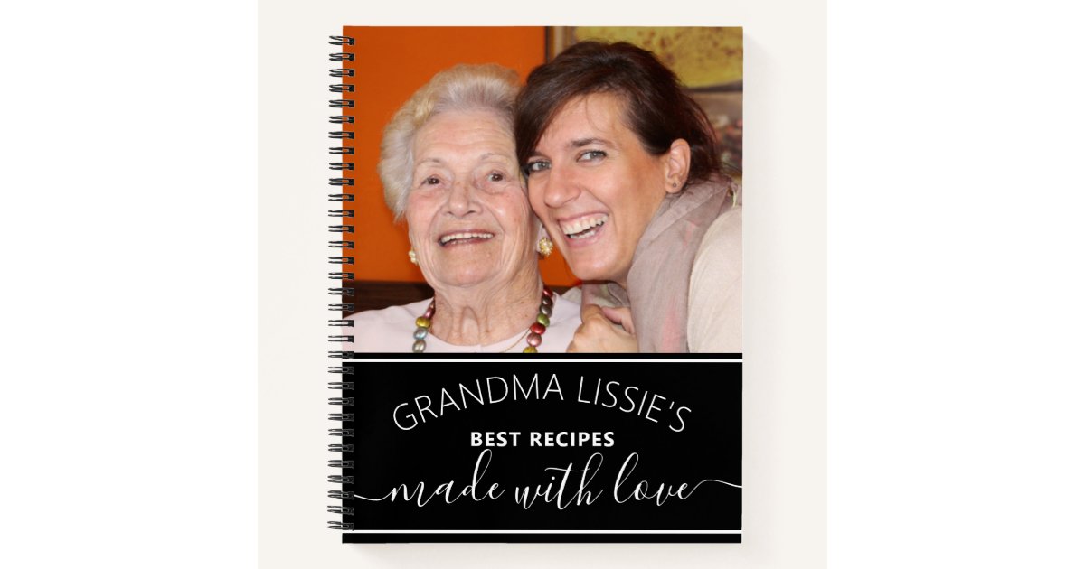 Grandma's Best Recipes Photo Cookbook Notebook | Zazzle