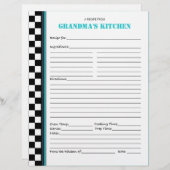 Grandma's Kitchen Checkered Recipe Stencil | Zazzle
