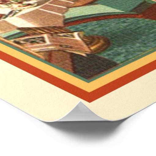 Grandmas Kitchen Midcentury Modern Retro Kitsch Poster | Zazzle