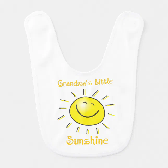 Grandma's Little Sunshine Cute Kids Quote sun Bib | Zazzle