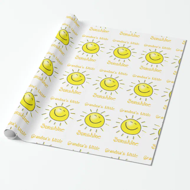 Grandma's Little Sunshine Fun Sun Wrapping Paper | Zazzle