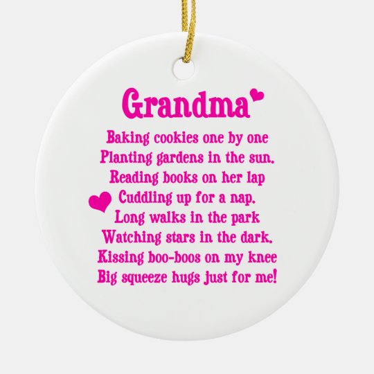 Grandma's Poem Ceramic Ornament | Zazzle.com