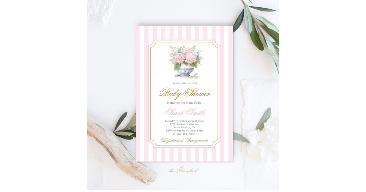 Grandmillennial Baby Shower Girl Invitation | Zazzle