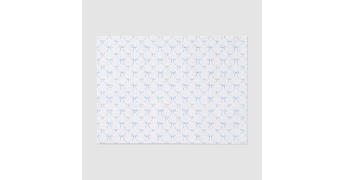 Grandmillennial Blue Bow Coquette Tissue Paper | Zazzle