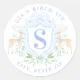 Grandmillennial Deer Crest Monogram Address Classic Round Sticker | Zazzle