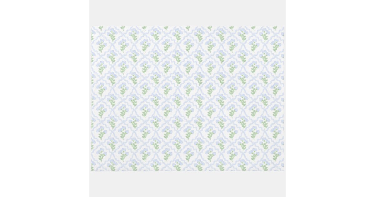 Grandmillennial Hydrangea Preppy Trellis Rug | Zazzle
