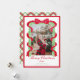 Grandmillennial Preppy Red Bow Garland Photo Holiday Card | Zazzle