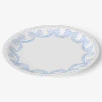 Grandmillennial Watercolor Bows Paper Plates | Zazzle