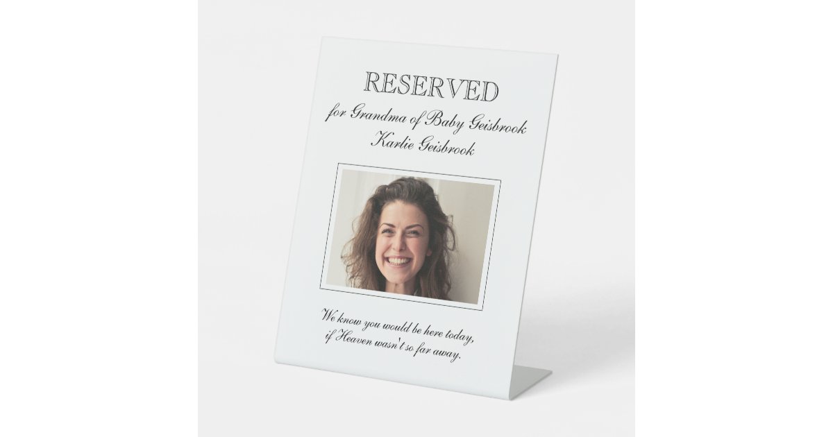 Grandmother of New Baby Photo Memorial Baby Shower Pedestal Sign | Zazzle