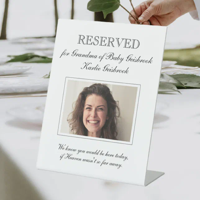 Grandmother of New Baby Photo Memorial Baby Shower Pedestal Sign | Zazzle