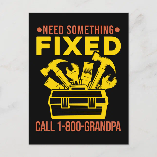 Grandpa Craftsman Mechanic Humor Handyman Postcard | Zazzle