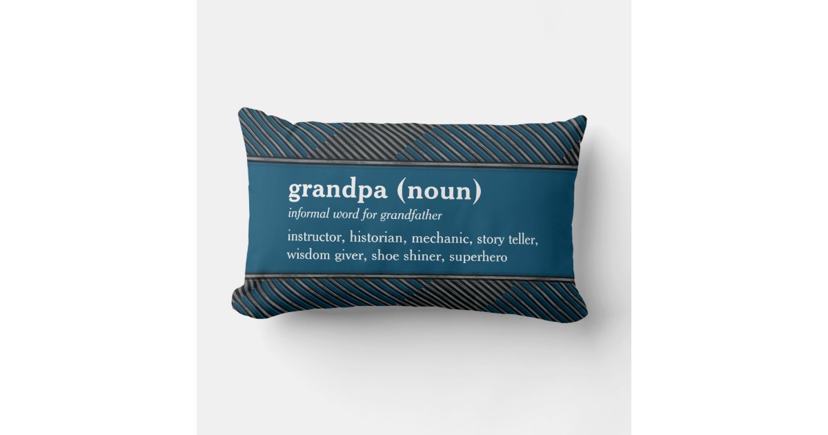 Grandpa dictionary definition custom text blue lumbar pillow | Zazzle