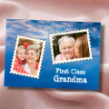 Grandpa Grandfather First Class Grandpa Text Photo Card | Zazzle