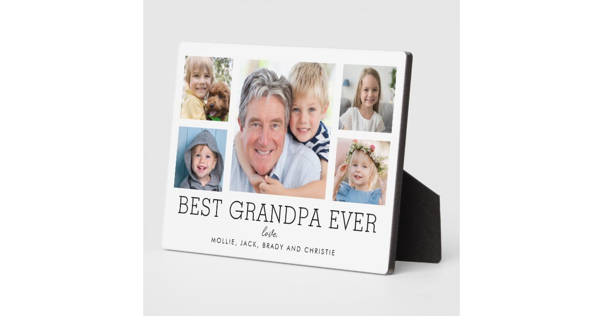 Grandpa Grandfather Grandchildren Photo Collage Plaque | Zazzle