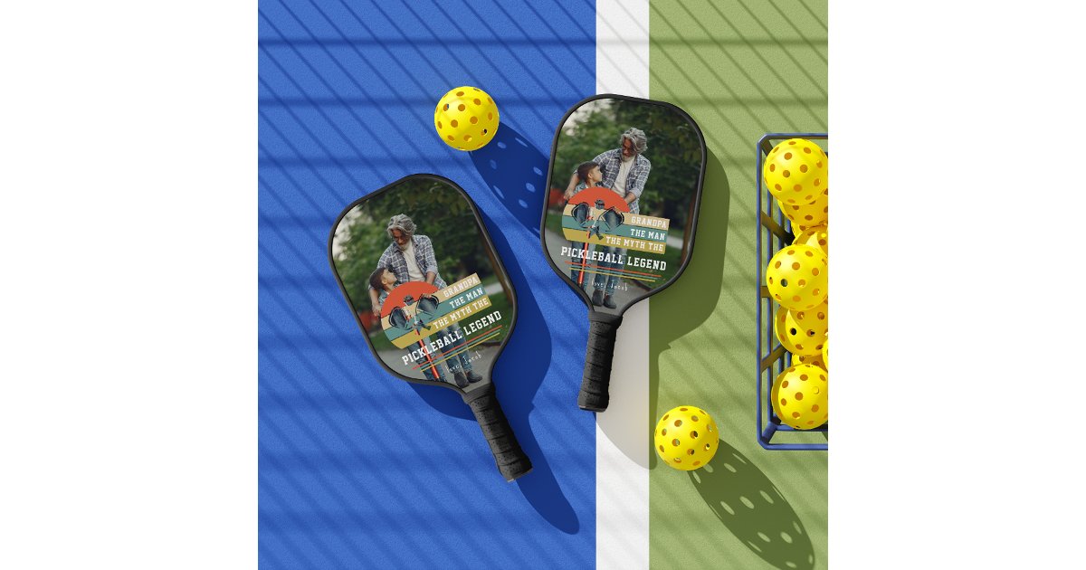 Grandpa Pickleball Legend | Custom Photo Pickleball Paddle | Zazzle
