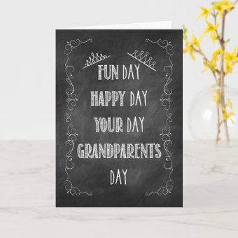 Grandparents Day Chalkboard Birthday, Crown Card | Zazzle