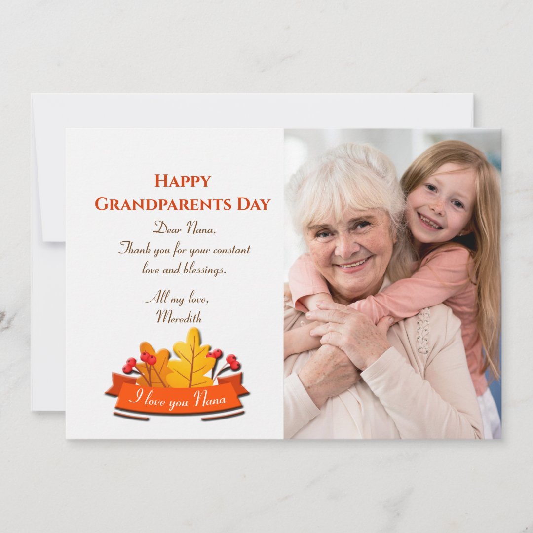 Grandparents Day Photo Greeting Card | Zazzle