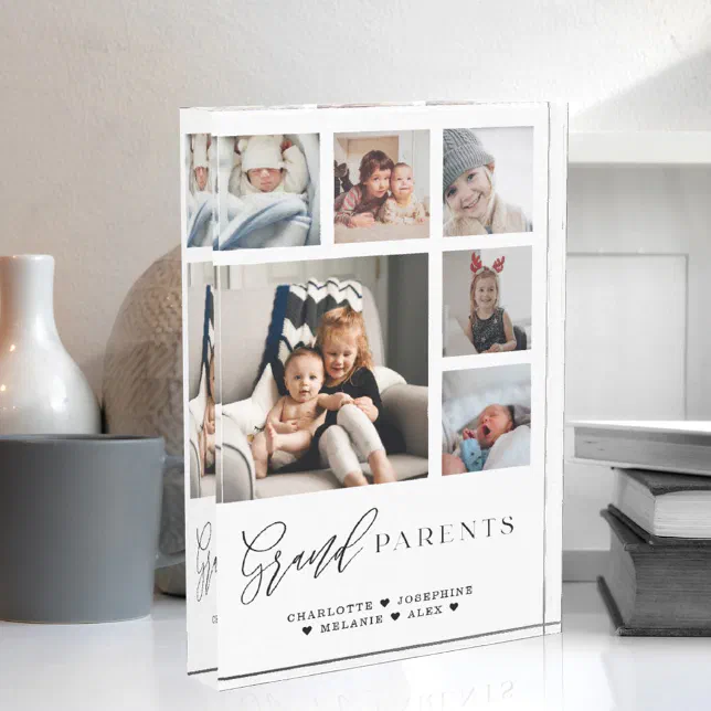 Grandparents Script Grandchildren Photo Collage | Zazzle