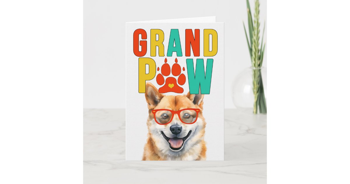 GrandPAW Shiba Inu GrandDOG Grandparents Day Holiday Card | Zazzle
