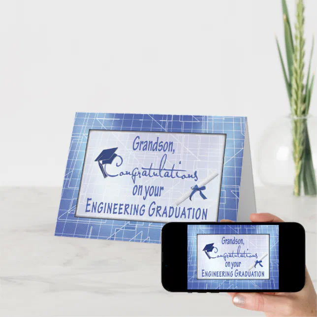 Grandson, Engineering Graduation Congratulations Card | Zazzle