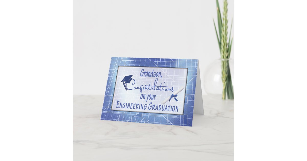 Grandson, Engineering Graduation Congratulations Card | Zazzle