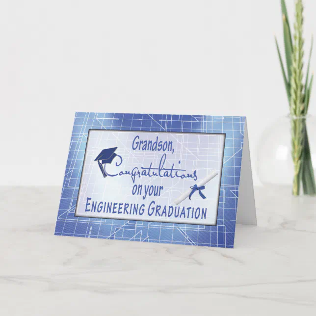Grandson, Engineering Graduation Congratulations Card | Zazzle