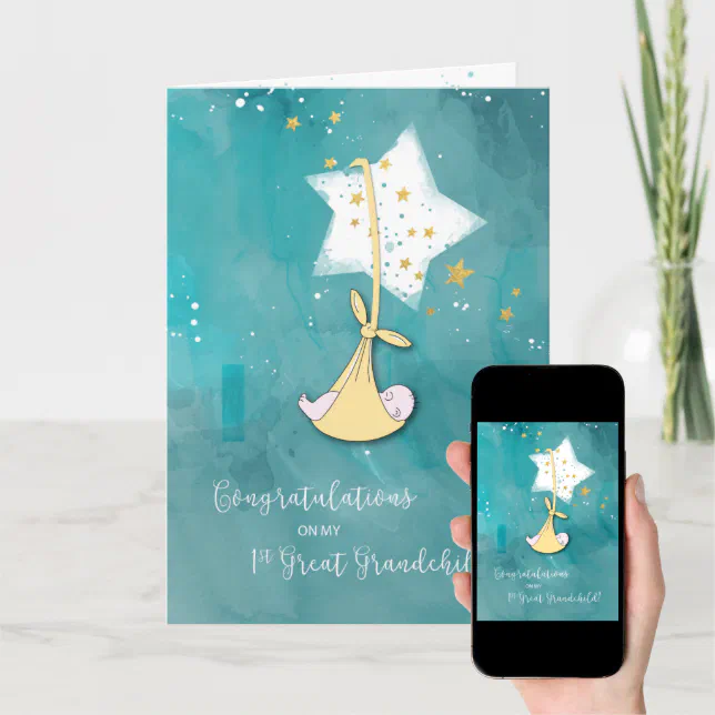 Grandson My First Great Grandchild Congratulations Card | Zazzle