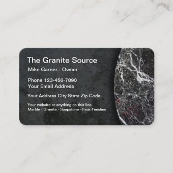 Granite And Stone Construction Business Card | Zazzle