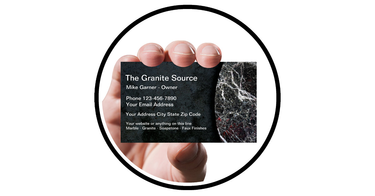 Granite And Stone Construction Business Card | Zazzle
