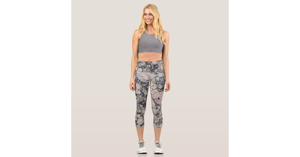 Granite background capri leggings | Zazzle
