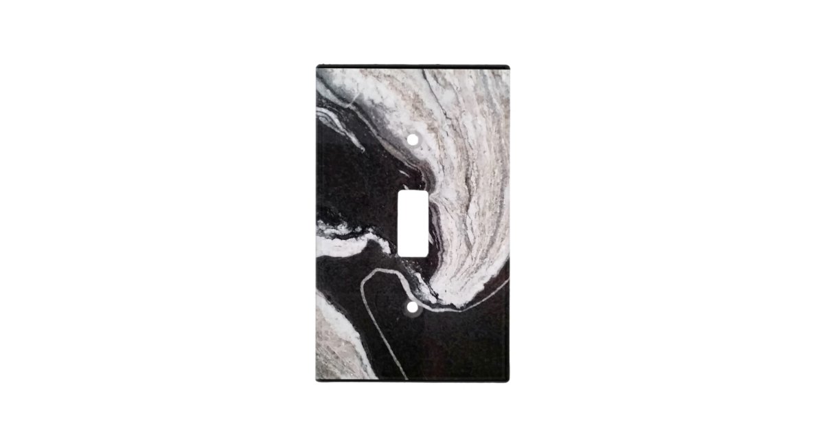 Granite Black and White Switch plate. Light Switch Cover | Zazzle