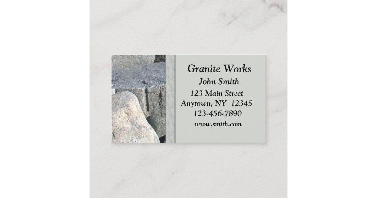 Granite Business Card | Zazzle