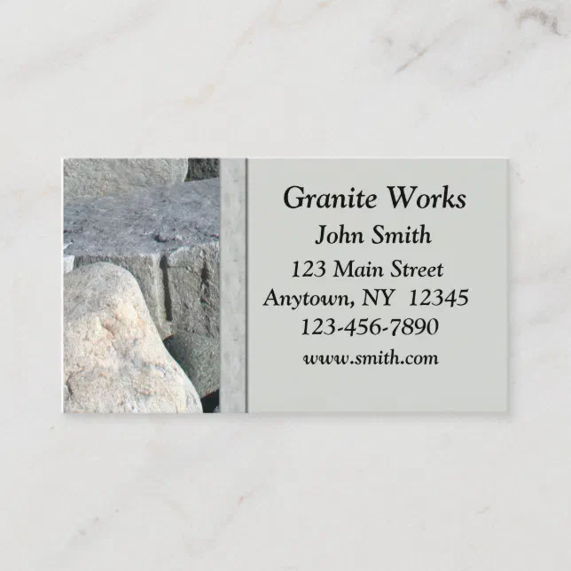 Granite Business Card | Zazzle