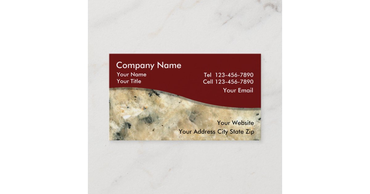 Granite Business Cards | Zazzle