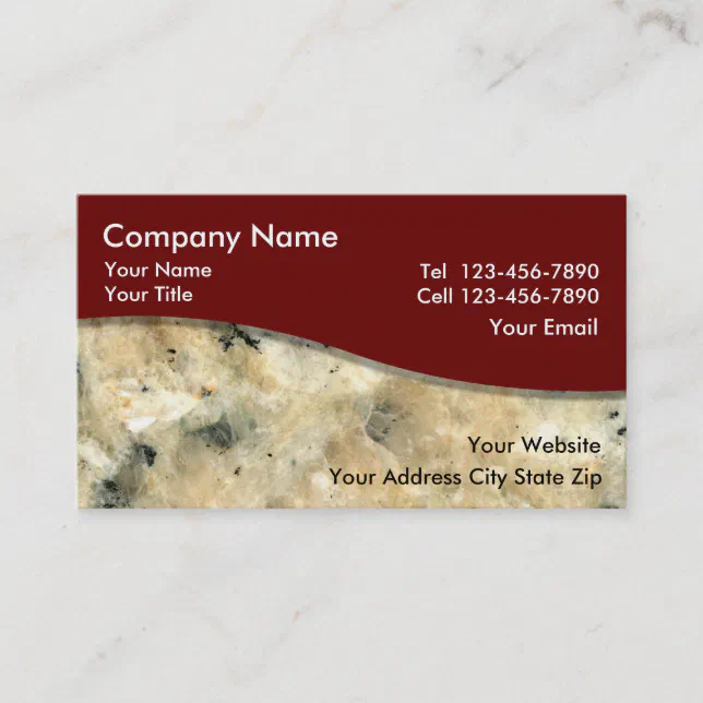 Granite Business Cards | Zazzle