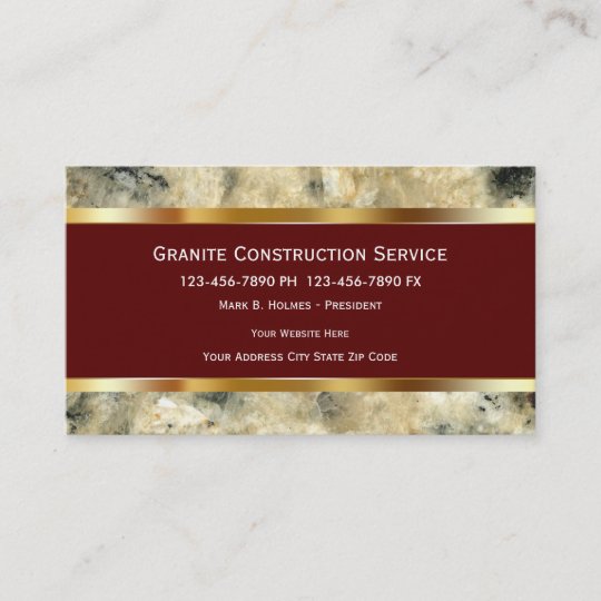 Granite Construction Business Cards | Zazzle.com