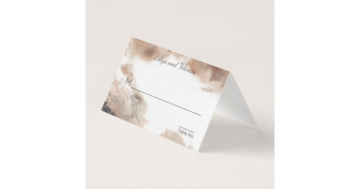 Granite & Gold Wedding Guest Table Seating Card | Zazzle