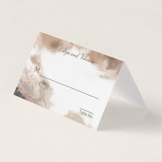 Granite & Gold Wedding Guest Table Seating Card | Zazzle