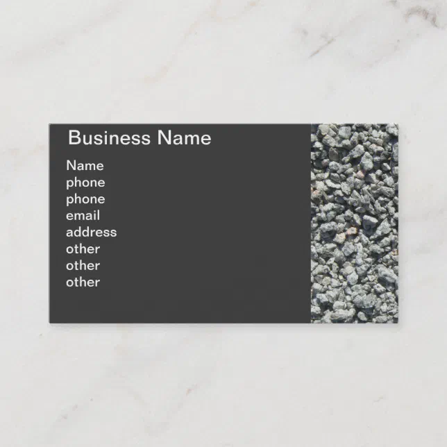 Granite Gravel Business Card | Zazzle