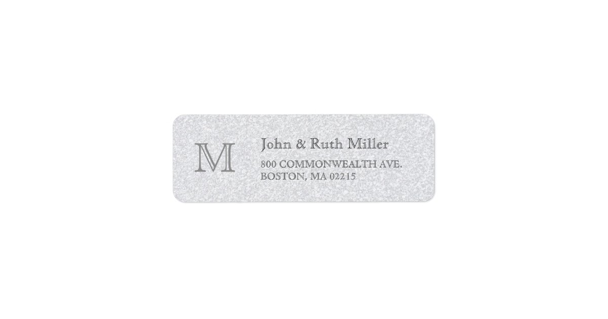 Granite Monogram Return Address Labels | Zazzle