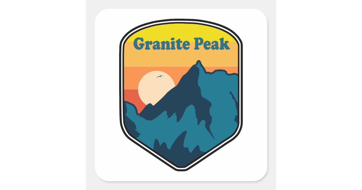 Granite Peak Montana Sunrise Square Sticker | Zazzle