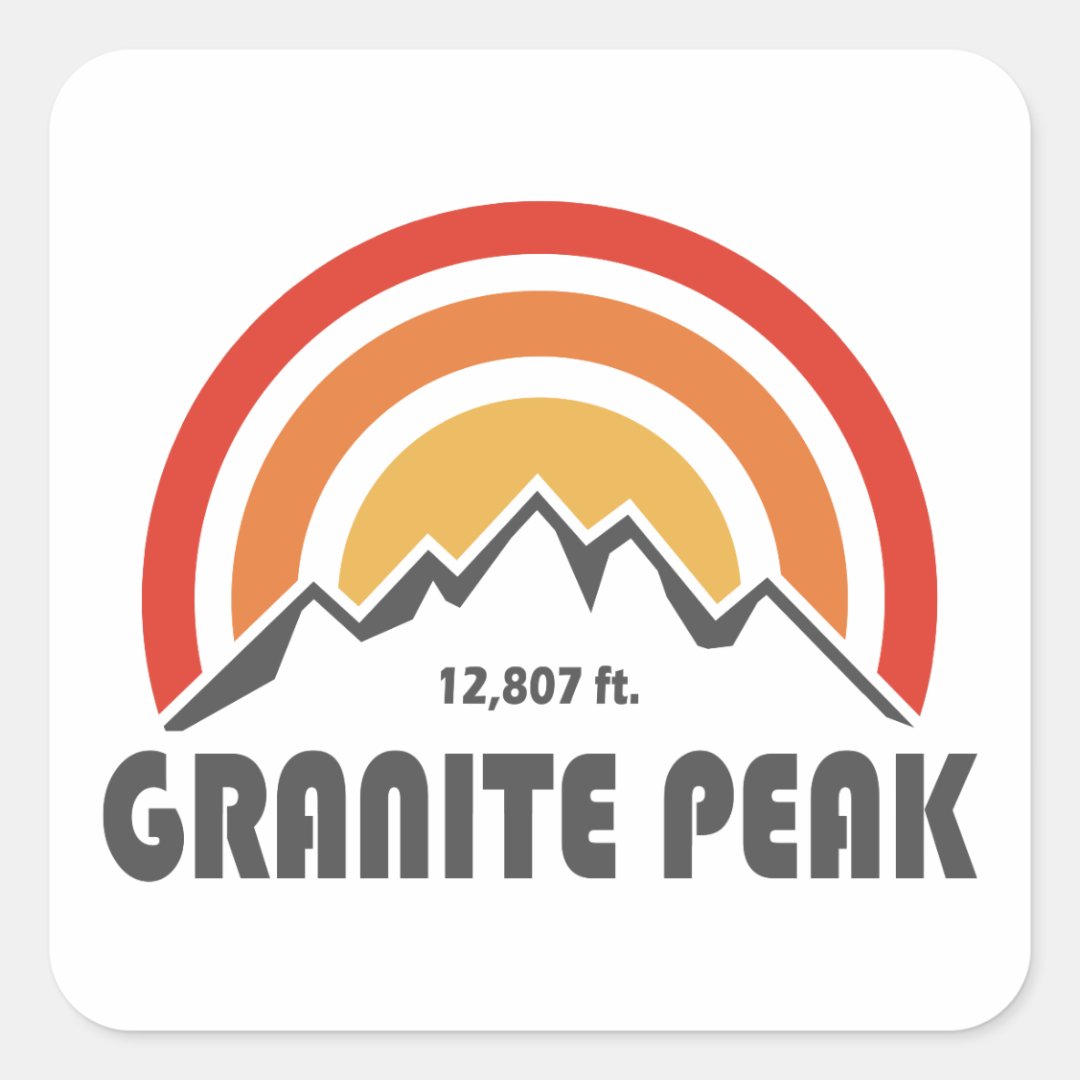 Granite Peak Square Sticker | Zazzle