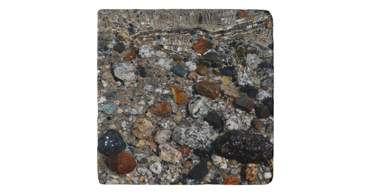 Granite Pebbles in Tenaya Lake at Yosemite Trivet | Zazzle