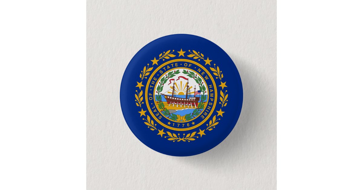 Granite Stater Flag, Flag of New Hampshire Button | Zazzle