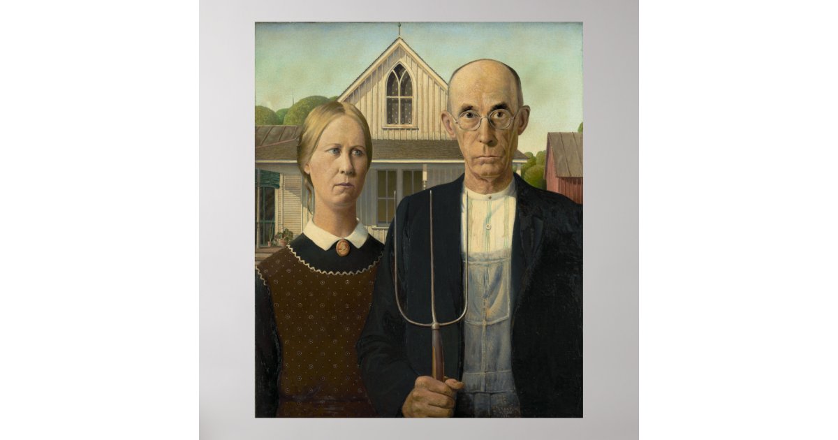 Grant Wood - American Gothic Poster | Zazzle